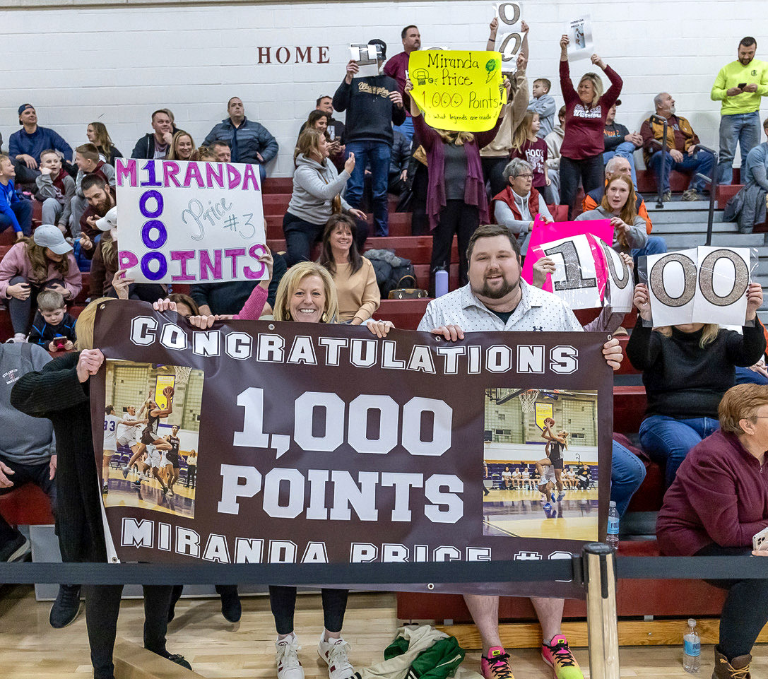 Stillwater High School senior Miranda Price reaches 1,000 career points ...